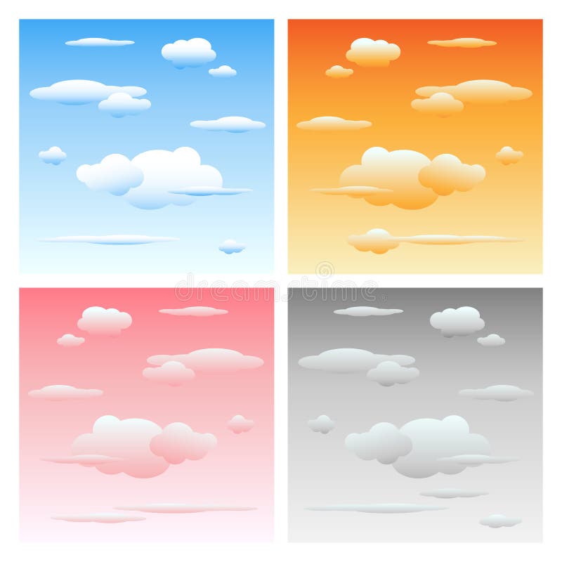 Blue Sky with Clouds Abstract Vector Background Stock Vector ...