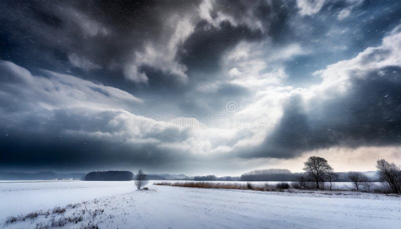 Clouds in the Sky before a Snowstorm Stock Illustration - Illustration ...