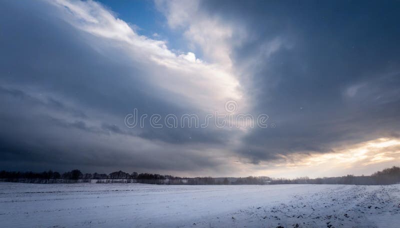 Clouds in the Sky before a Snowstorm Stock Illustration - Illustration ...