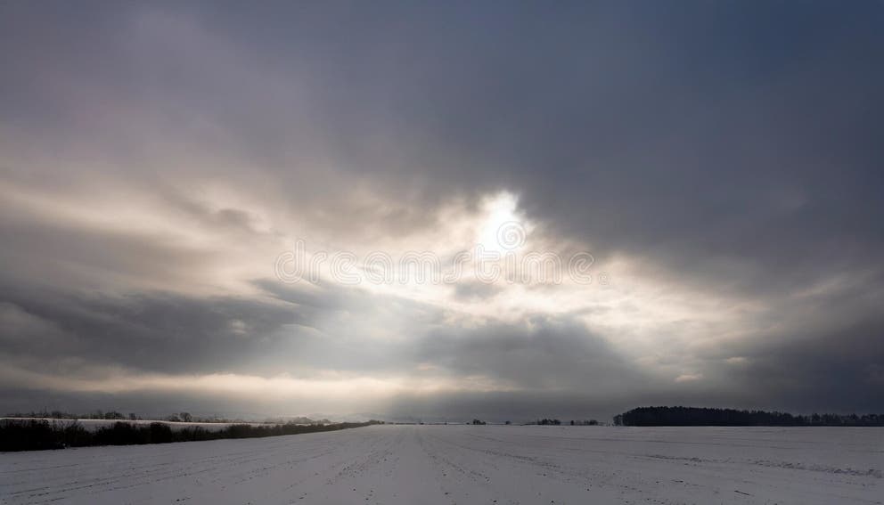 Clouds in the Sky before a Snowstorm Stock Illustration - Illustration ...