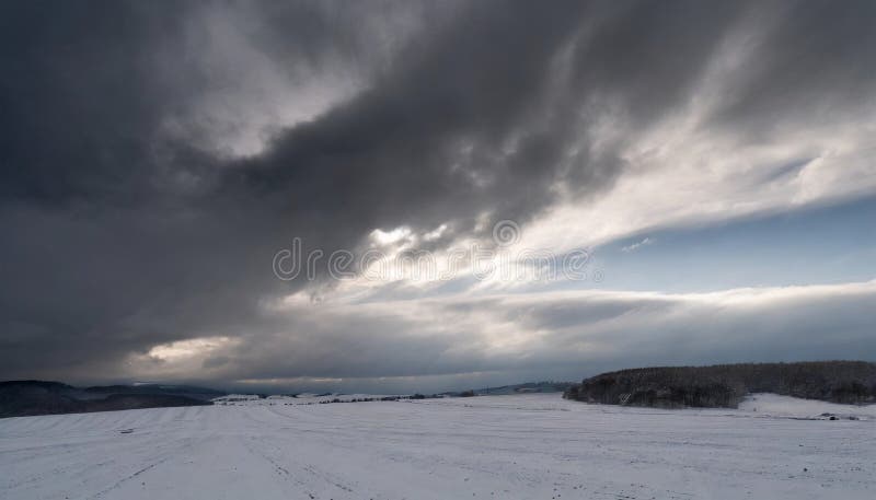 Clouds in the Sky before a Snowstorm Stock Illustration - Illustration ...