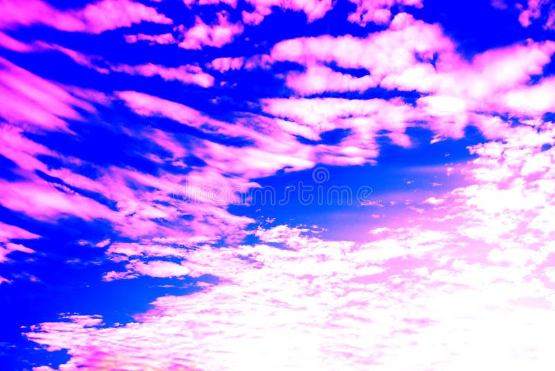 Clouds in the Sky at Sunset, Clouds, Abstraction in Changed Color ...