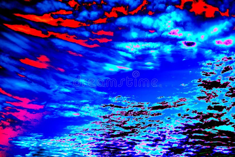 Clouds in the Sky at Sunset, Clouds, Abstraction in Changed Color ...