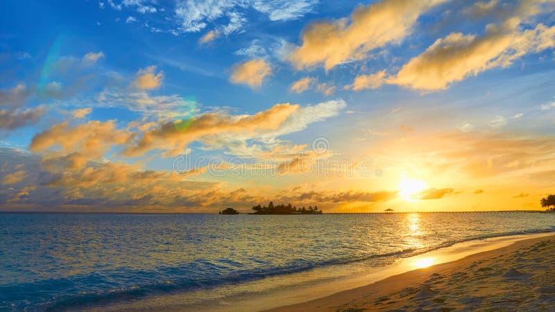 Clouds in the Sky at Sunset in the Ocean Stock Photo - Image of ...