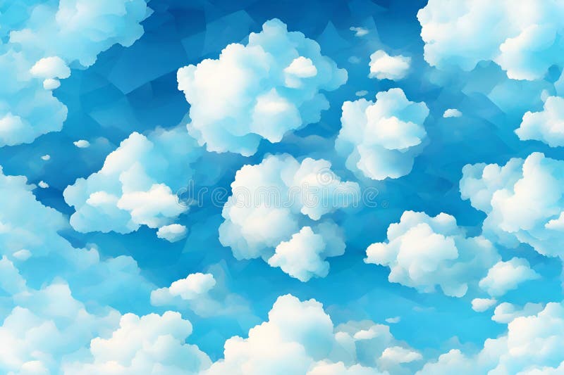 The Clouds in the Sky Triangular Low Poly Style Stock Illustration ...