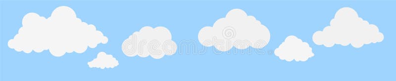 Clouds and Sky, Weather Nature Background, Horizontal Banner , Vector ...