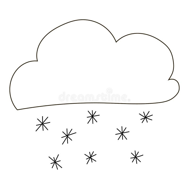 Clouds and Snow Icon, Outline Style Stock Vector - Illustration of ...