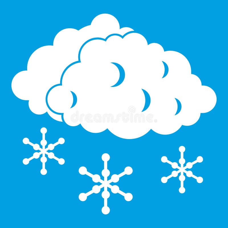 Clouds and snow icon white stock vector. Illustration of meteorology ...
