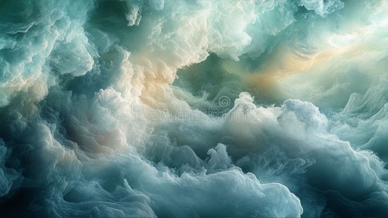 Clouds of Steam Driven by the Wind Form a Spectacular Panorama. Stock ...