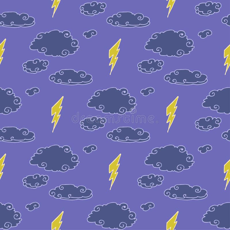 Clouds Storm Seamless Pattern Stock Vector - Illustration of natural ...