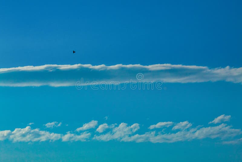 Clouds in a Strip Shape Throw Blue Sky Stock Photo - Image of blue ...