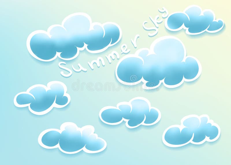 Clouds on summer sky stock vector. Illustration of cloud - 43162443