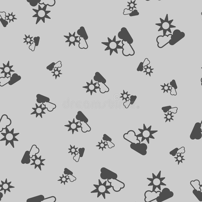 Clouds and Sun with Light Rays Solid Seamless Pattern, Climate Change ...