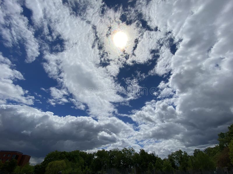 Clouds and Sun on a Spring Day Stock Image - Image of nature, spring ...