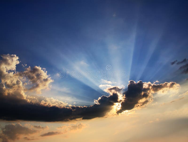 Clouds and Sunburst stock image. Image of heavenly, nature - 18550485