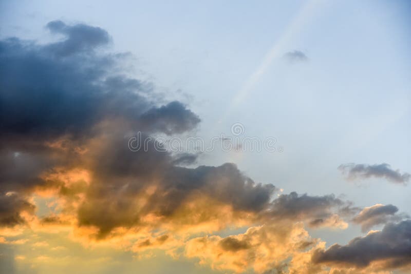 Clouds with Sunset Light Effect Stock Photo - Image of evening, light ...