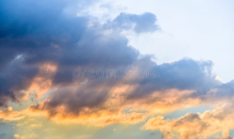 Clouds with Sunset Light Effect Stock Photo - Image of background ...