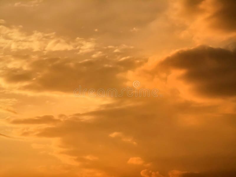 Clouds on Sunset Sky, Warm Color, Orange Sky Background Stock Image ...