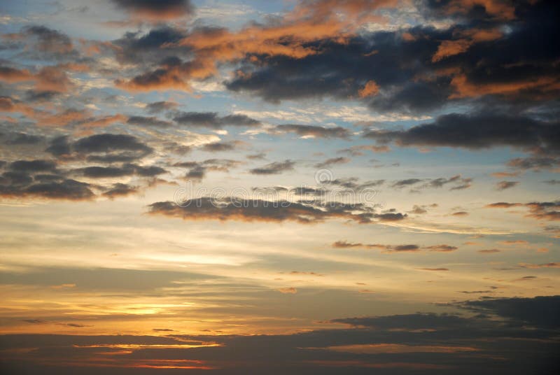 Clouds at Sunset with Vivid Colors Stock Image - Image of meditation ...