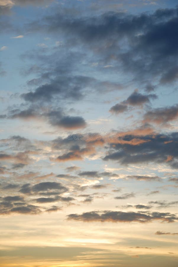 Clouds at Sunset with Vivid Colors Stock Photo - Image of meditation ...