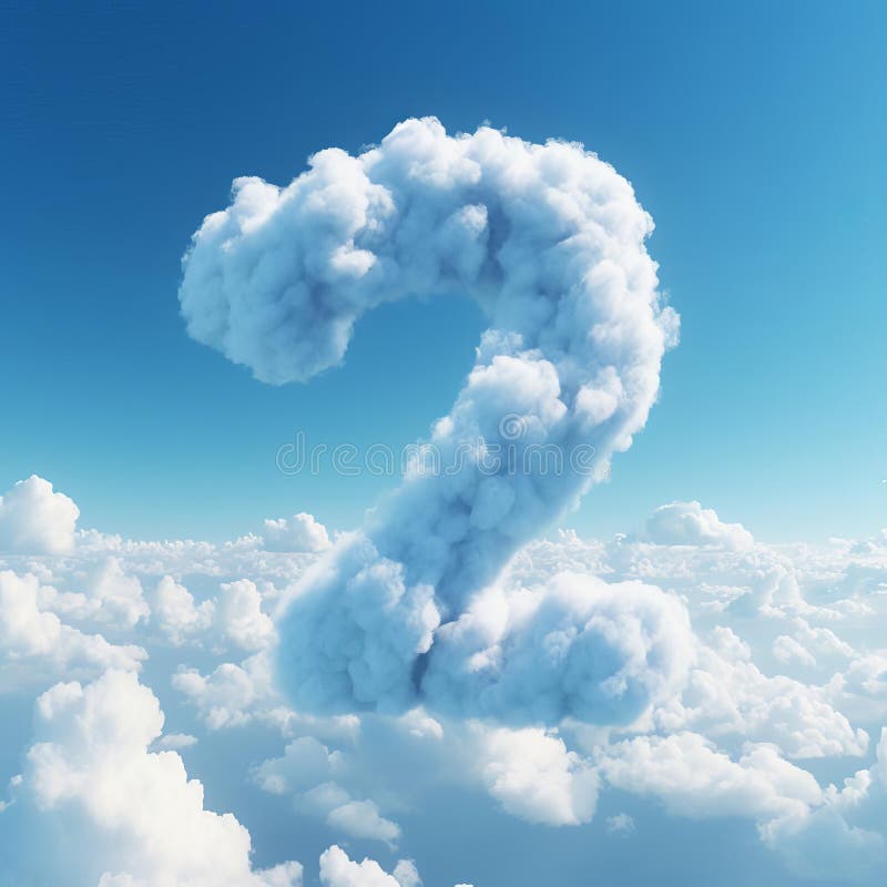 Vibrant Blue Sky with Fluffy White Clouds Forming Number Two Stock ...