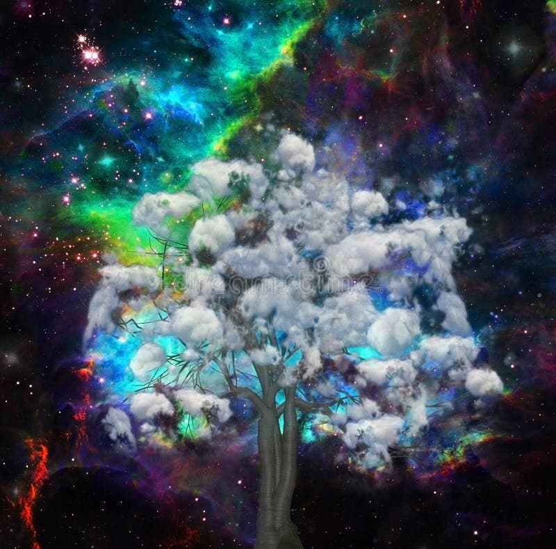 Colorful Space Nebula Tree Stock Illustrations – 184 Colorful Space ...
