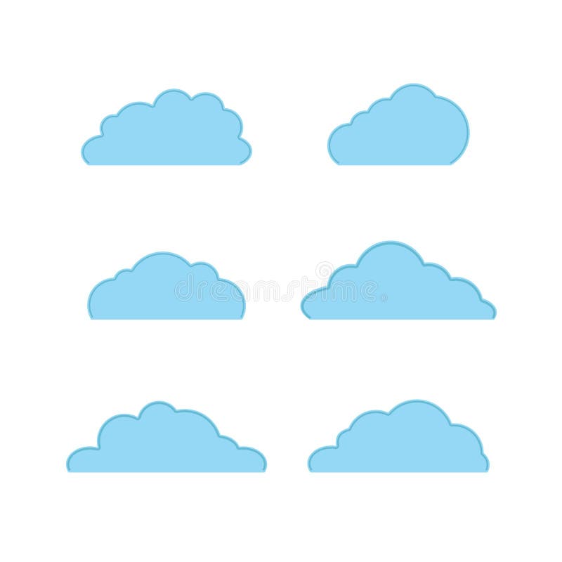 Clouds Vector Collection.Cloud Shapes Pack Stock Vector - Illustration ...