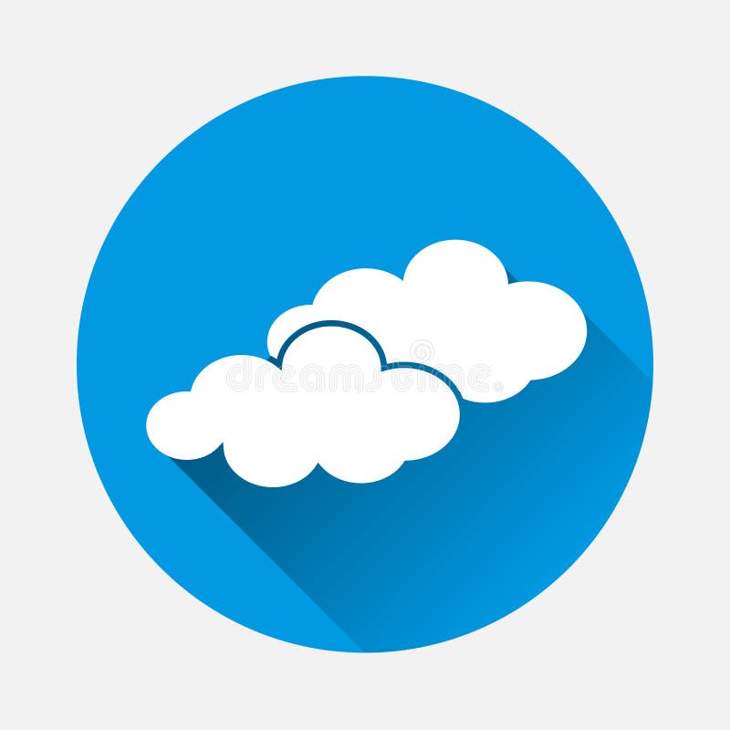 Clouds Vector Icon. a Symbol of the Sky with Long Shadow Stock Vector ...