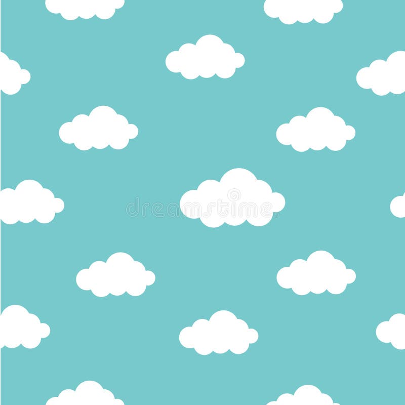 Clouds Vector Illustration, Seamless Pattern Background Stock ...