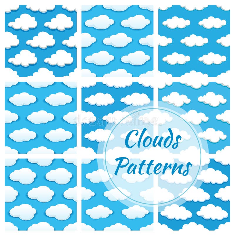 Clouds Vector Seamless Patterns Stock Vector - Illustration of fabric ...