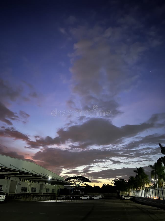 Clouds View in the Night Sky at Six Pm Editorial Image - Image of ...
