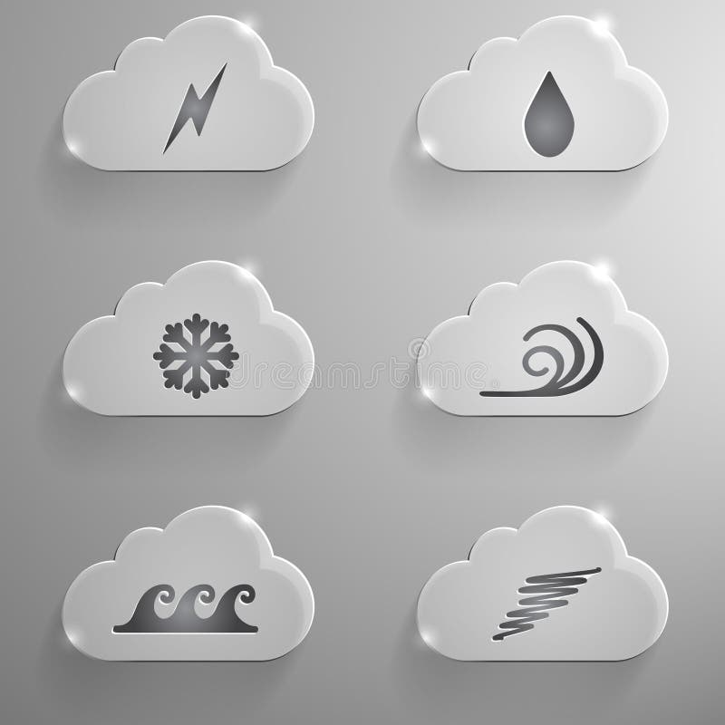 Clouds with Weather Signs stock vector. Illustration of weather - 33271526