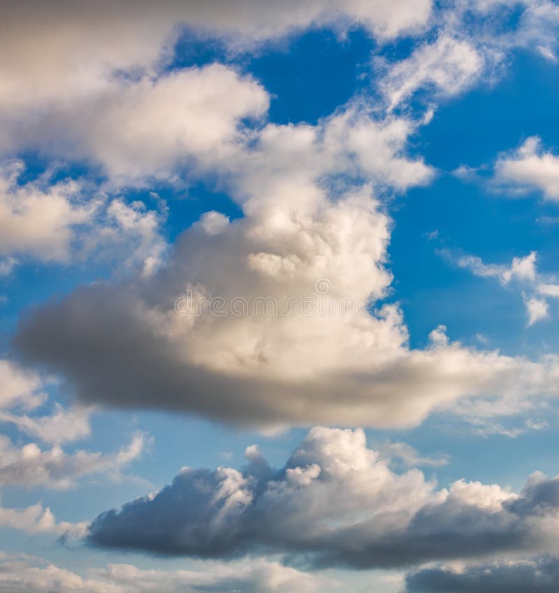 Clouds White Blue Sky Nature Cumulus Nature Cloudscape Vertical Stock ...