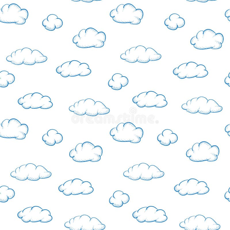 Seamless Stylized Clouds Pattern Stock Vector - Illustration of exotic ...