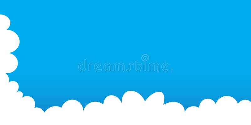 Clouds Wide Border on Blue Background. Panorama for Banner, Template ...