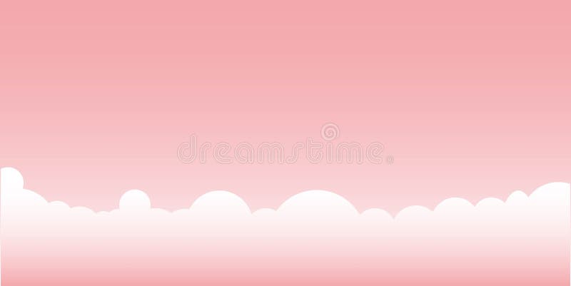 Clouds Wide Border on Pink Background. Panorama for Banner, Template ...