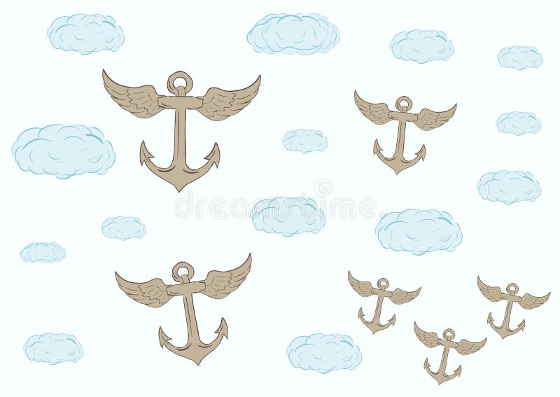 Winged Anchors Stock Illustrations – 51 Winged Anchors Stock ...