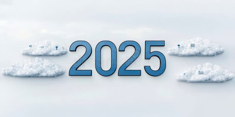 Clouds with Year 2025 Symbolizing Future Possibilities Stock ...