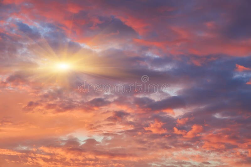 Cloudscape of Cumulus Sunset Clouds Stock Image - Image of beauty ...