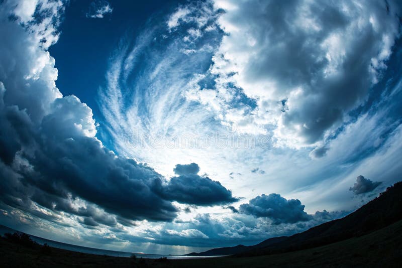 Cloudscape Dramatic Abstract with Blue Tropical Sky Stock Illustration ...