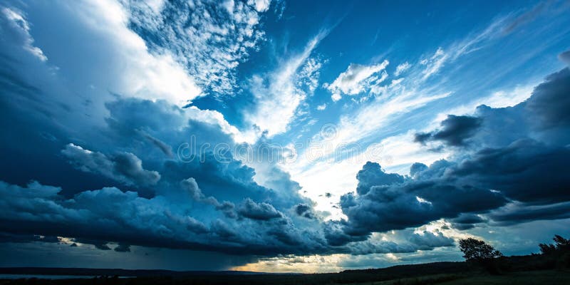 Cloudscape Dramatic Abstract with Blue Tropical Sky Stock Illustration ...