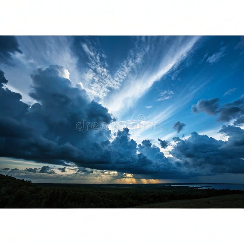 Cloudscape Dramatic Abstract with Blue Tropical Sky Stock Illustration ...