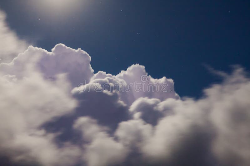 Cloudscape at Night in Moon Light Stock Photo - Image of long, cloudscape: 176077230