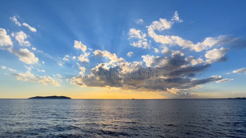 Cloudscape Over the Marmara Sea, Istanbul, Turkey. Blue Sky and Large ...