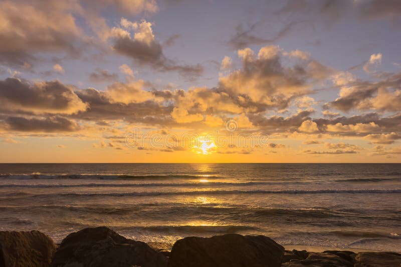 Cloudscape Over the Ocean at Sunset Stock Image - Image of adventure ...