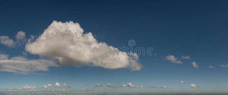 Cloudscape Panorama on Blue Sky Stock Image - Image of panorama, clouds: 175242755