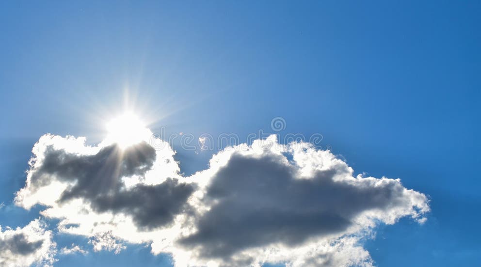 Cloudscape with Sun Rays Filtering through Clouds, Dramatic Lighting in ...
