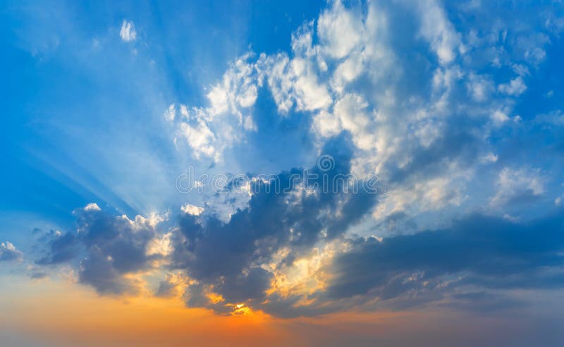 Cloudscape at sunset stock image. Image of nature, scene - 187391195
