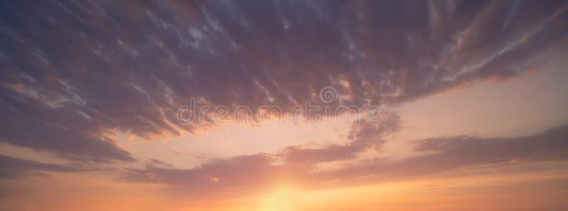 Cloudscape at Sunset with Beautiful Clouds on Sky Stock Photo - Image ...