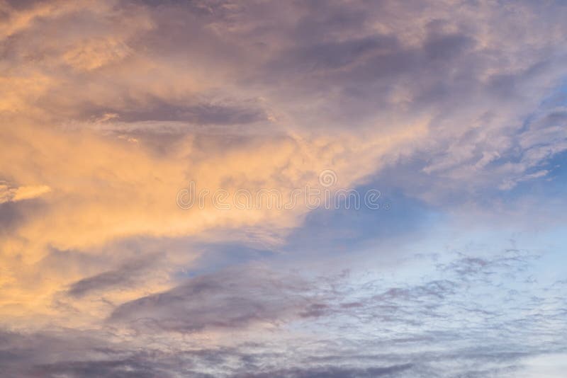 Cloudscape with sunset stock image. Image of blue, natural - 80599355
